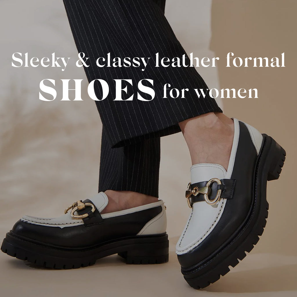 Sleek & Classy: Leather Formal Shoes for Women – Peach Flores