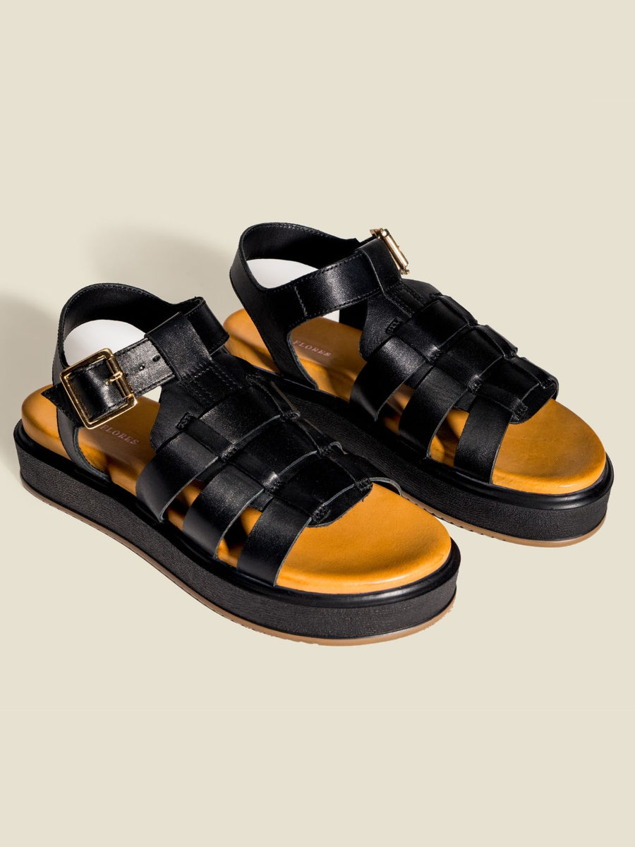 Theo Leather Sandals – Peach Flores
