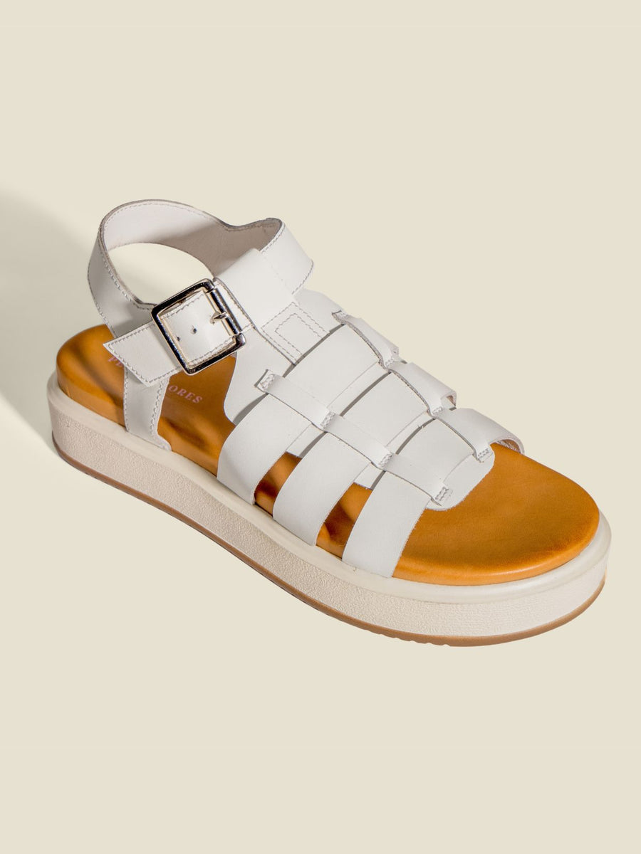 Theo Leather Sandals – Peach Flores