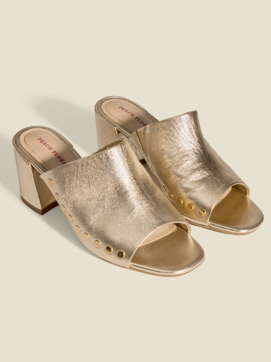 Crishelle Leather Heels – Peach Flores